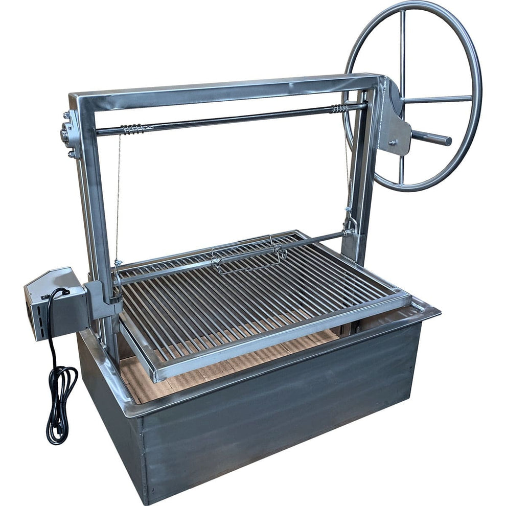 Santa Maria Style Drop In Firebox- Single Crank Stainless Steel – JD ...